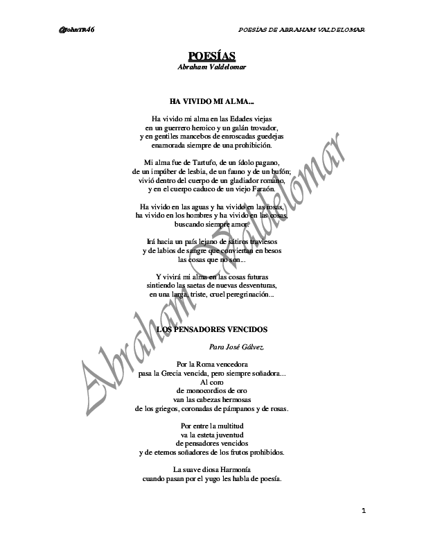 (PDF) POESÍAS DE ABRAHAM VALDELOMAR