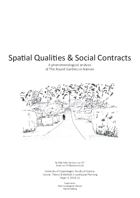 (PDF) Spatial Qualities & Social Contracts