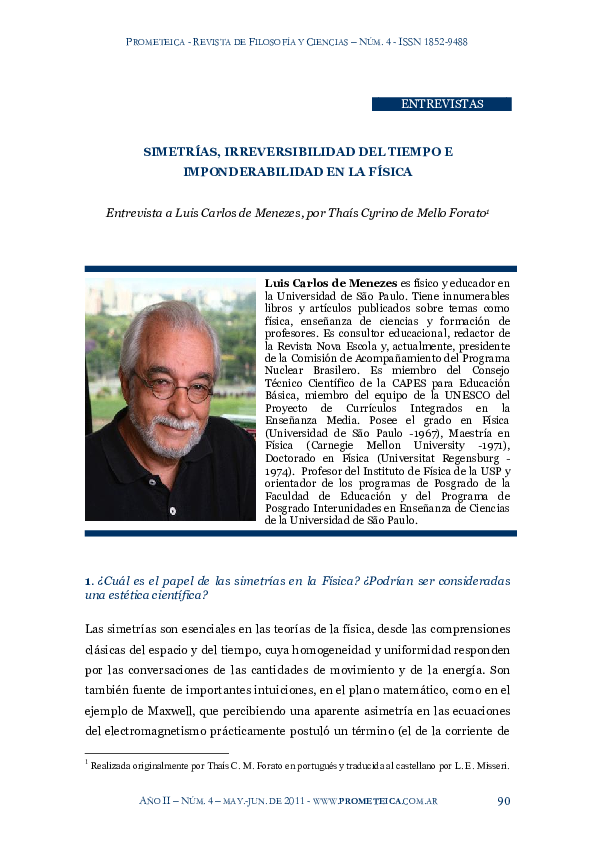 (PDF) FORATO, Thaís Cyrino de Mello. Entrevista a Luiz Carlos de ...
