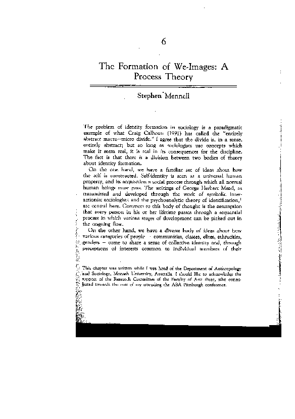 (PDF) The formation of we images: a process theory