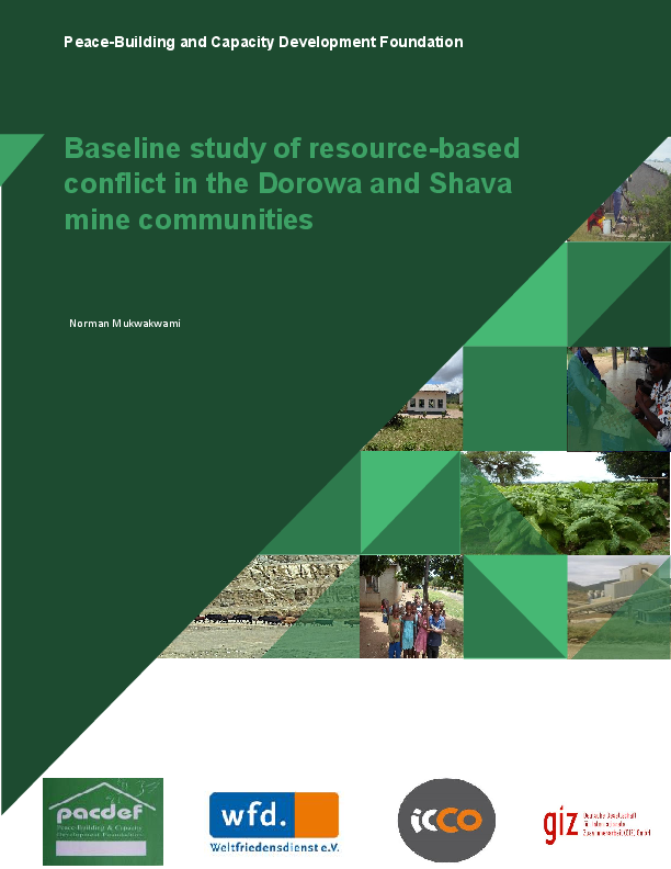 (PDF) Baseline study of resource-based conflict in the Dorowa and Shava ...