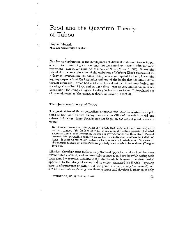 (PDF) Quantum Theory of Taboo