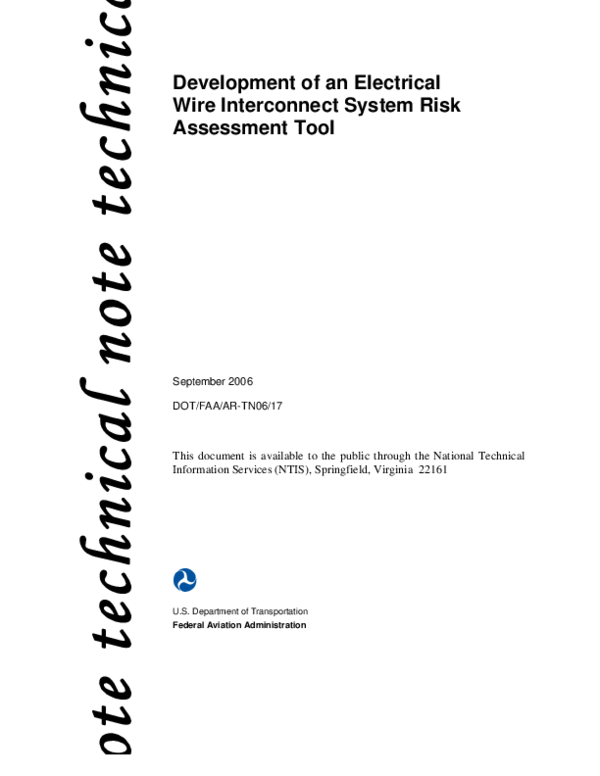 (PDF) Development of an Electrical Wire Interconnect System Risk ...