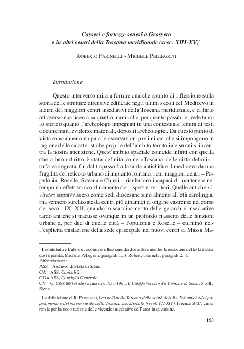 (PDF) R. FARINELLI, M. PELLEGRINI (2009). Casseri e fortezze senesi a ...