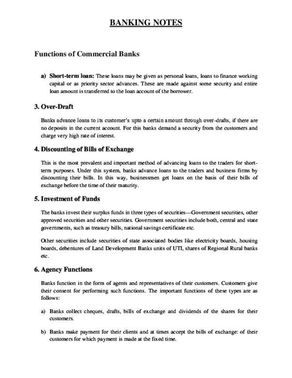 (DOC) Banking Notes