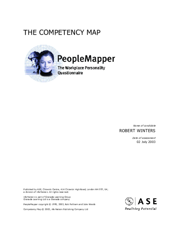(PDF) THE COMPETENCY MAP Name of candidate THE COMPETENCY MAP INTRODUCTION
