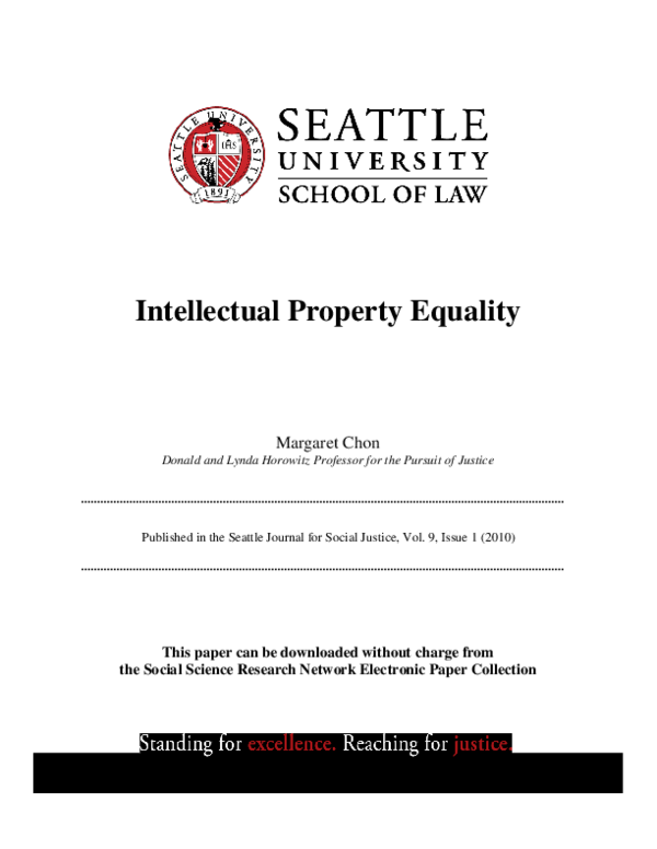 (PDF) Intellectual Property Equality