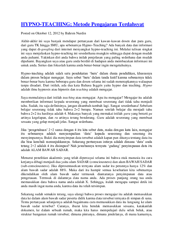 (DOC) Hypno teaching