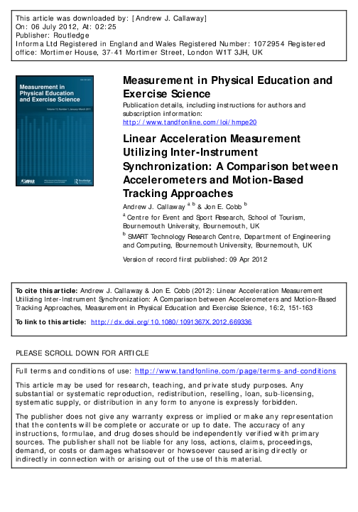 (PDF) Linear Acceleration Measurement Utilising Inter-Instrument Synchronisation: A Comparison ...