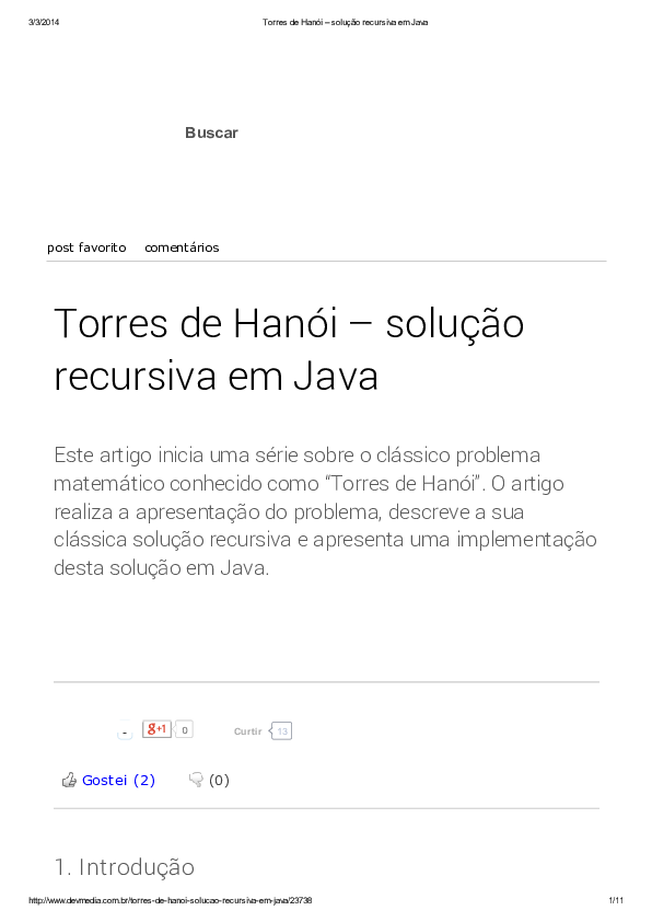 (PDF) Torres de Hanoi solucao recursiva em Java | Rafael Lima ...