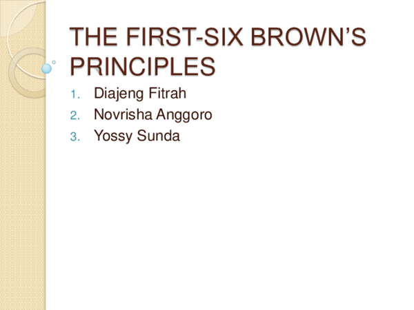 (PPT) Brown's Principles