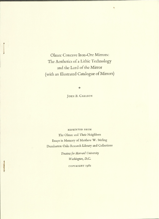 (PDF) Olmec Concave Iron-Ore Mirrors: The Aesthetics of a Lithic ...