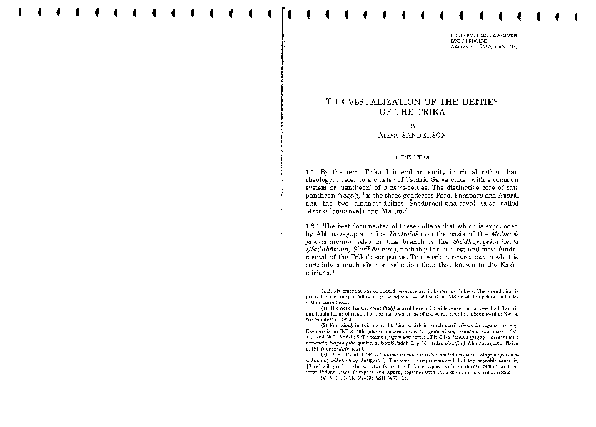 (PDF) The Visualization of the Deities of the Trika. In L'Image Divine ...