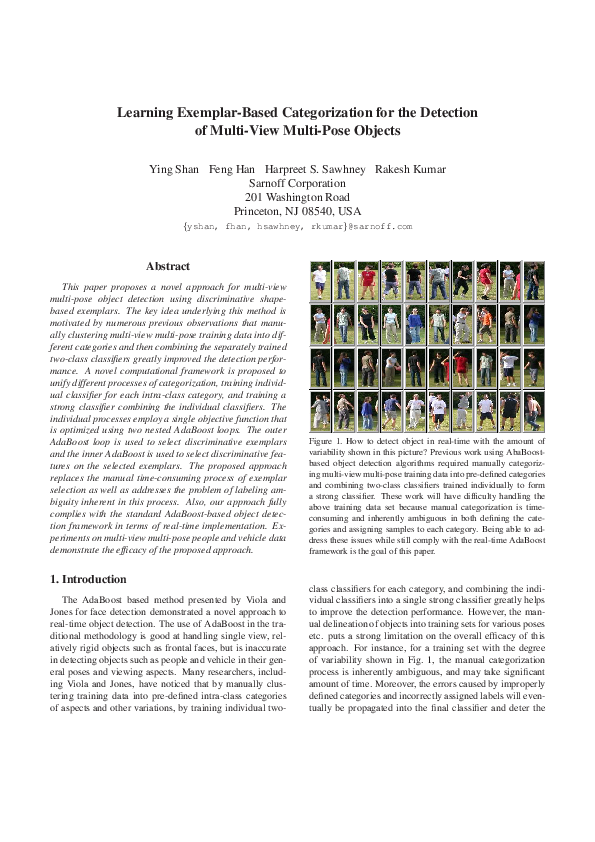 (PDF) Learning Exemplar-Based Categorization for the Detection of Multi-View Multi-Pose Objects ...