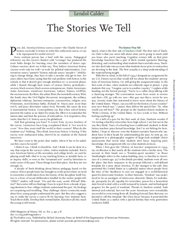 (PDF) The Stories We Tell