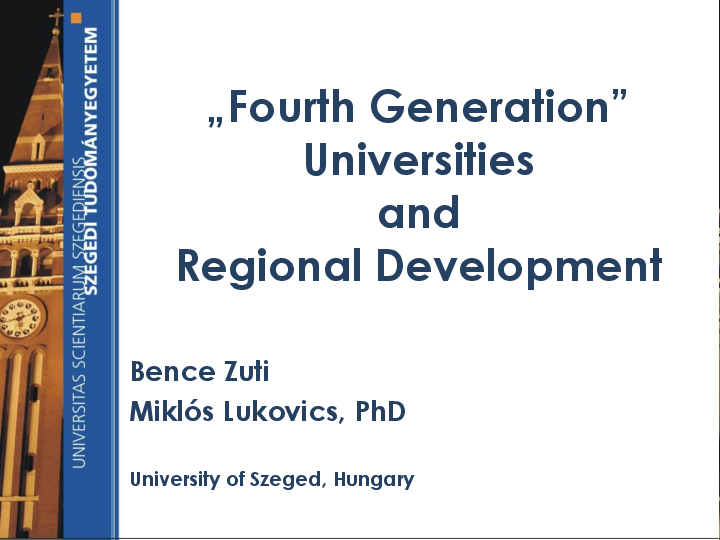 (PDF) „Fourth Generation” Universities and Regional Development