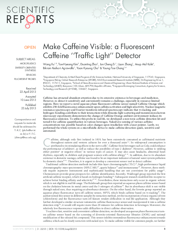 (PDF) Make Caffeine Visible: a Fluorescent Caffeine ''Traffic Light ...