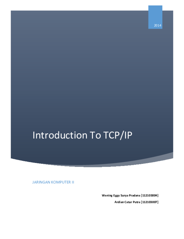 Pdf Introduction To Tcp Ip