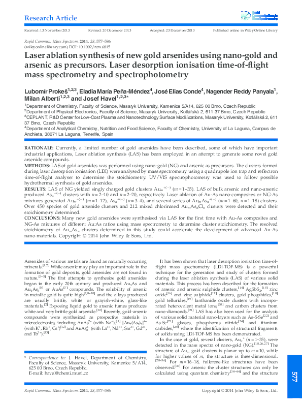(PDF) Laser ablation synthesis of new gold arsenides using nano-gold and arsenic as precursors ...