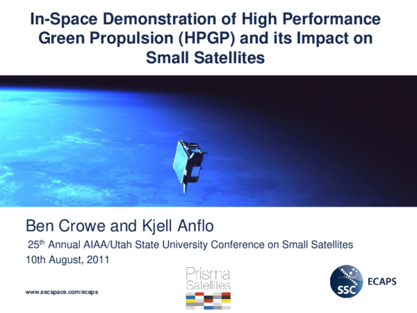 (PDF) In-Space Demonstration of High Performance Green Propulsion (HPGP ...