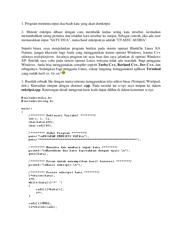 (DOC) PROGRAM KRIPTOGRAFI