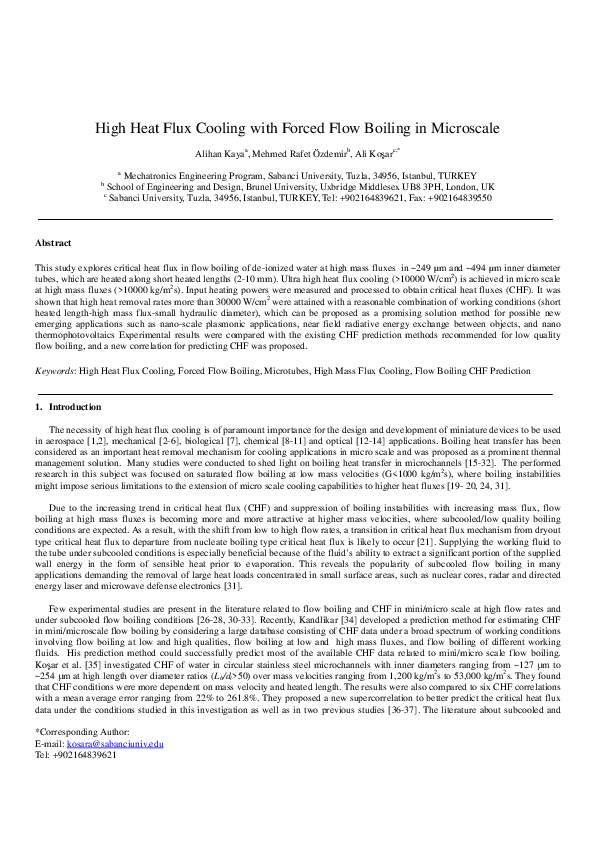 HIGH HEAT FLUX COOLING WITH FORCED FLOW BOILING IN MICROSCALE