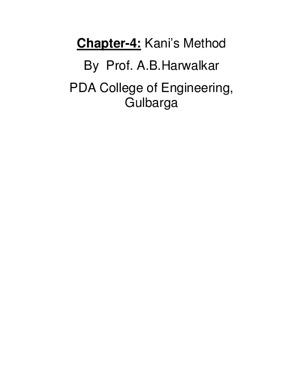 (PDF) Chapter-4: Kani's Method