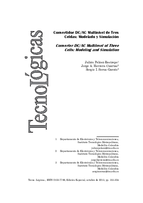 (PDF) Convertidor DC/AC Multinivel de Tres Celdas: Modelado y ...