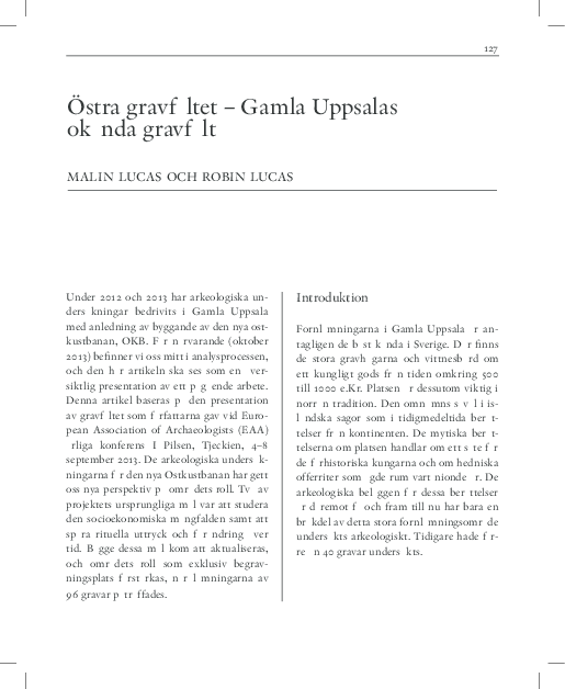 Östra Gravfältet - Gamla Uppsalas okända gravfält