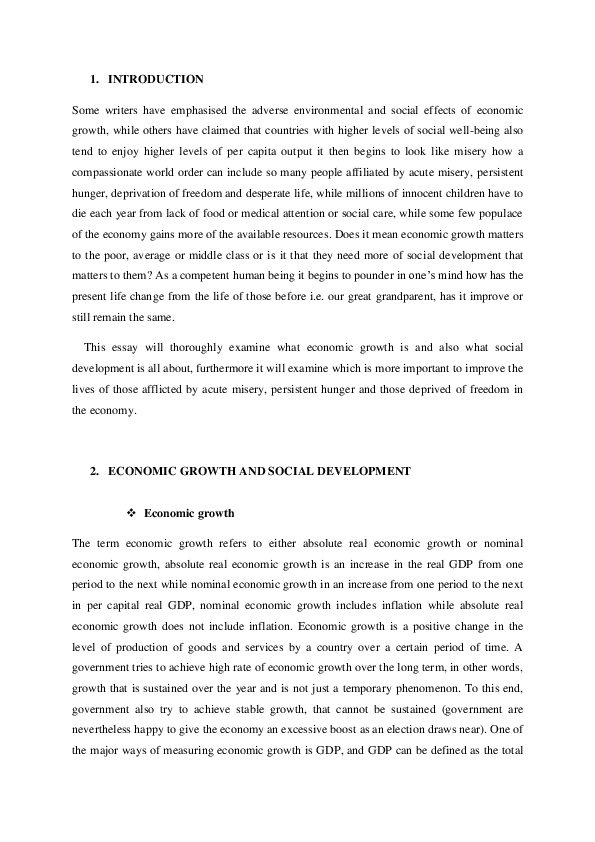 (DOC) economic growth and development