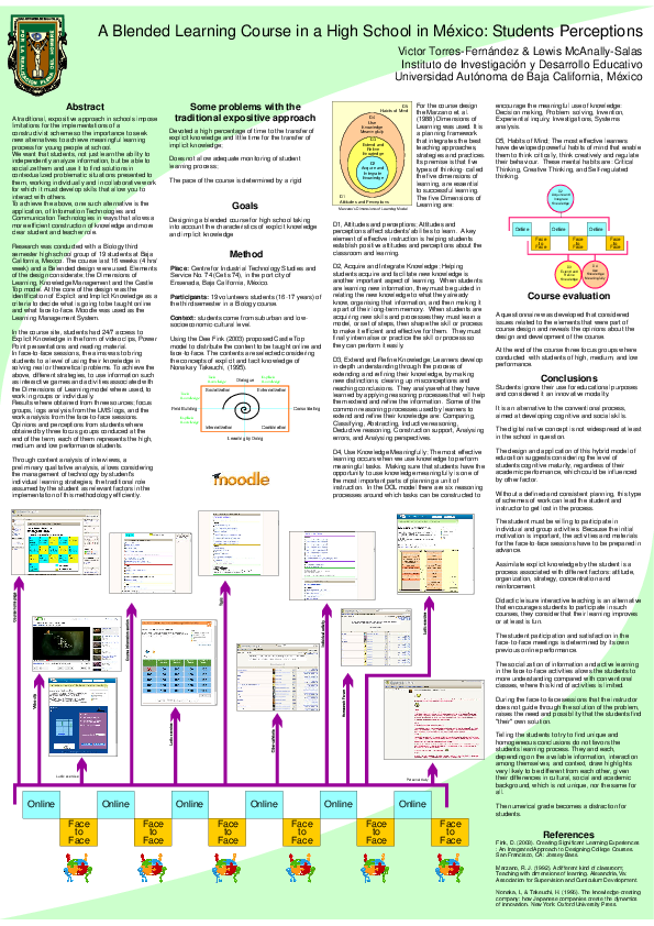 (PDF) A Blended Learning Course in a High School in México: Students ...