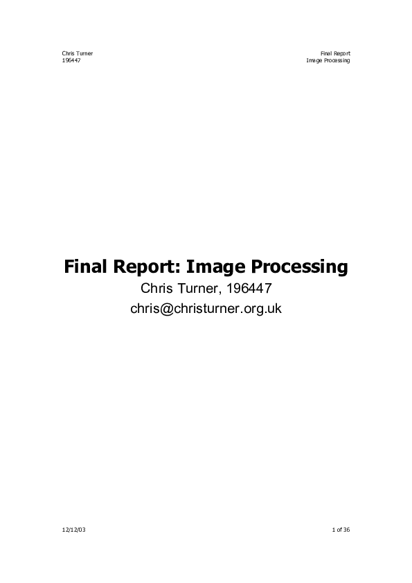 (PDF) Final Report: Image Processing