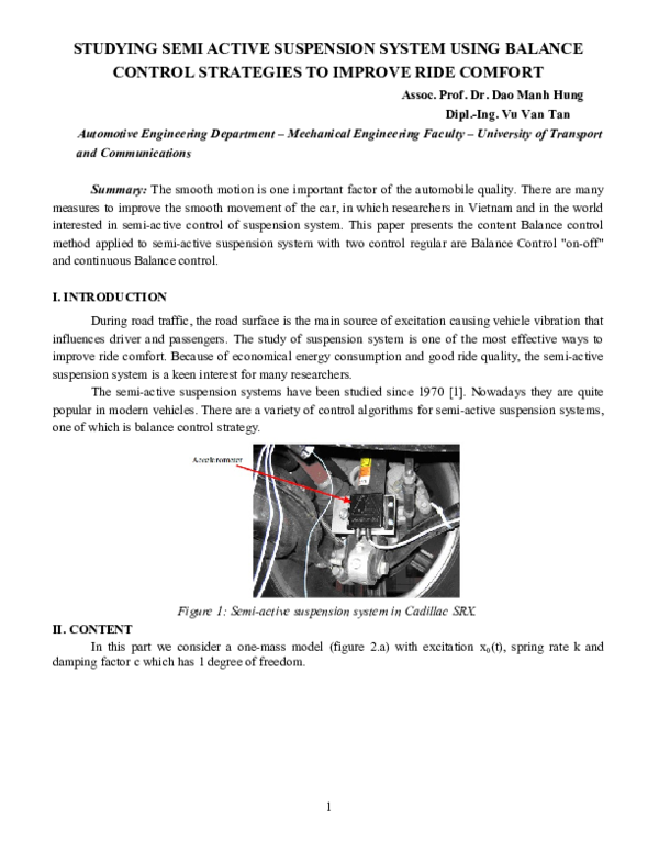 (DOC) STUDYING SEMI ACTIVE SUSPENSION SYSTEM USING BALANCE CONTROL ...