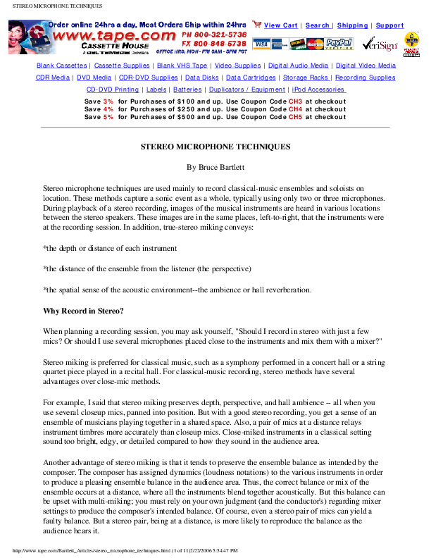 (PDF) Stereo Micing Theory Readings