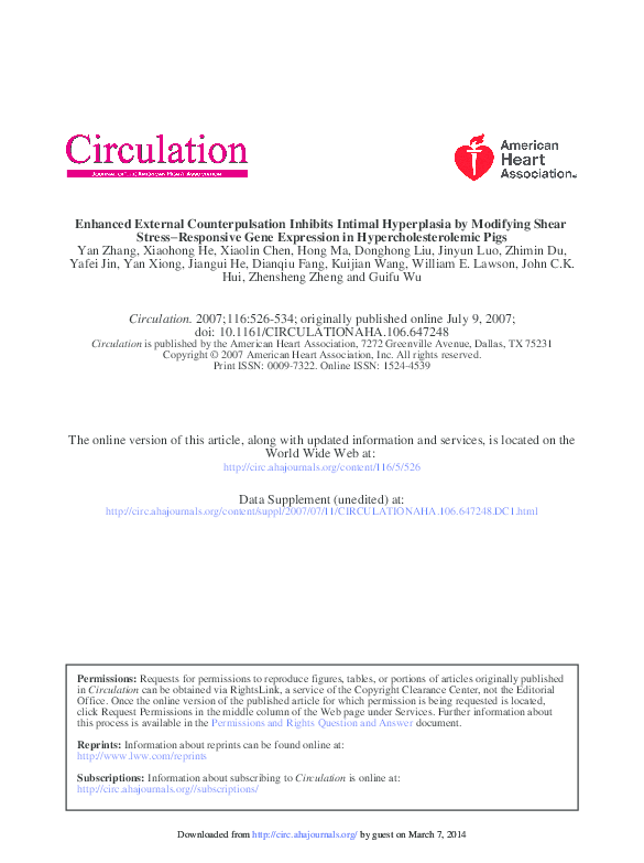 (PDF) Enhanced External Counterpulsation Inhibits Intimal Hyperplasia ...