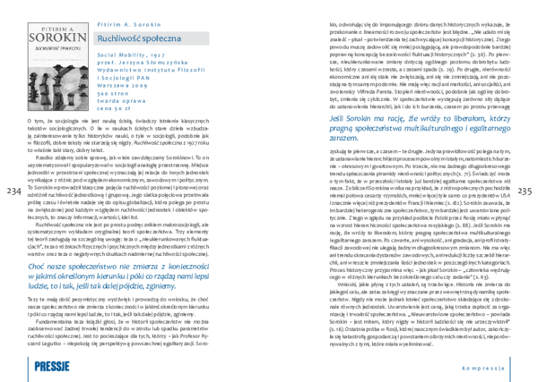 (PDF) Pitirim Sorokin, Ruchliwość społeczna