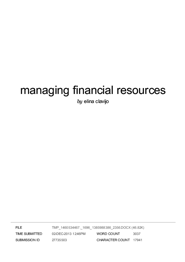 (PDF) managing financial resources