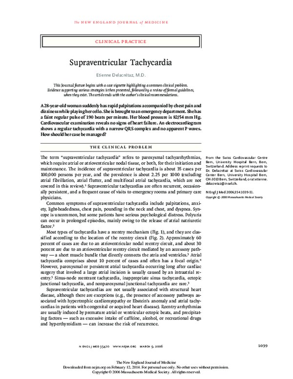clinical practice Supraventricular Tachycardia