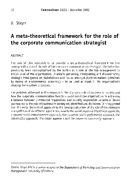 (PDF) 2002 B Steyn A metatheoretical framework for the role of the ...