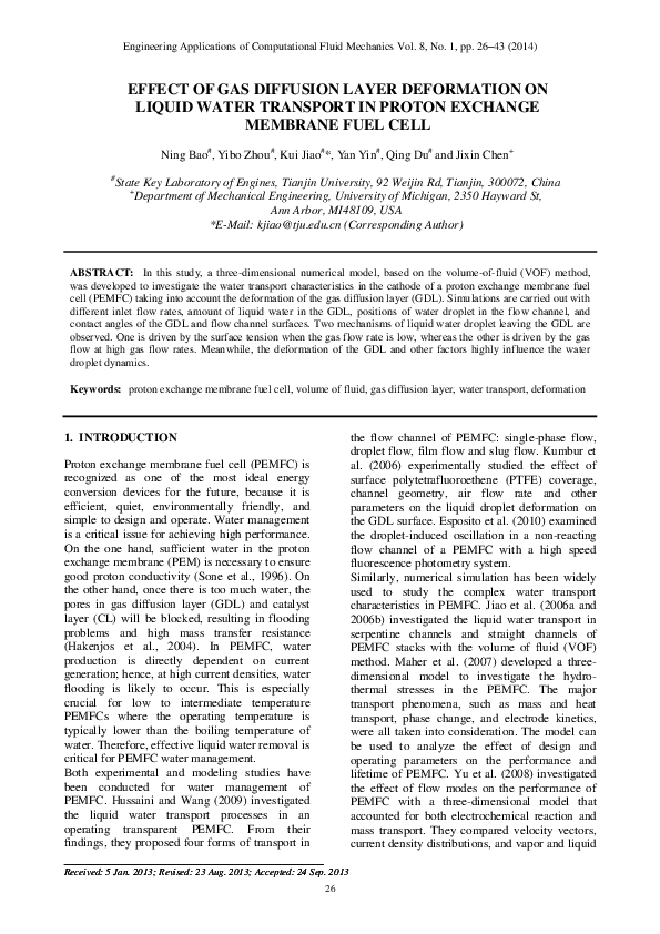 (PDF) Effect of Gas Diffusion Layer Deformation on Liquid Water ...