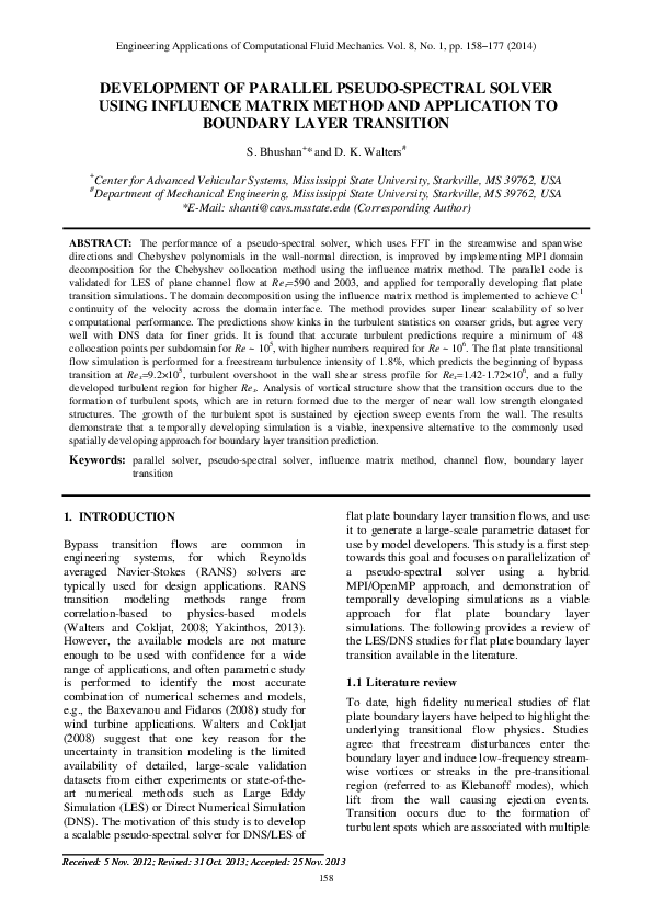 Pdf Development Of Parallel Pseudo Spectral Solver Using Influence