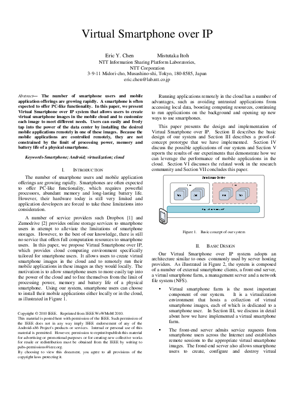 (PDF) Virtual Smartphone over IP