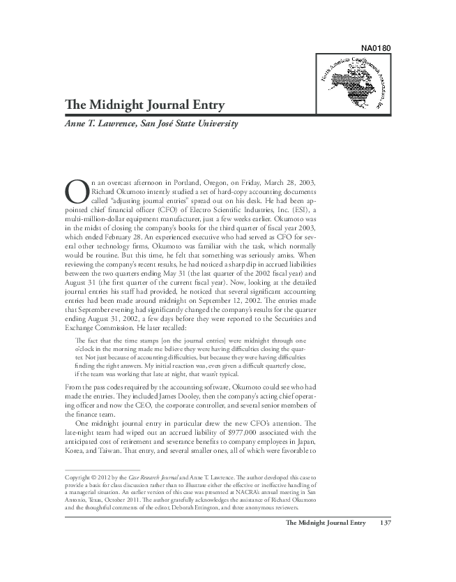 (PDF) The Midnight Journal Entry