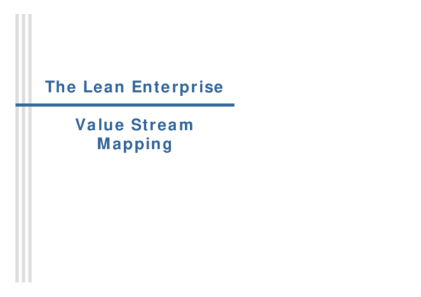 (PDF) The Lean Enterprise Value Stream Mapping