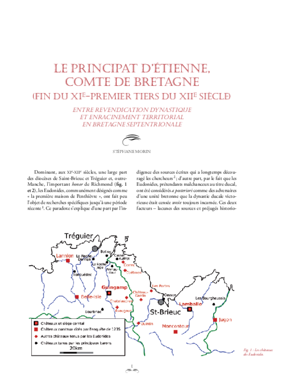(PDF) "Le principat d'Etienne Comte de Bretagne (Fin du XIe-Premier ...
