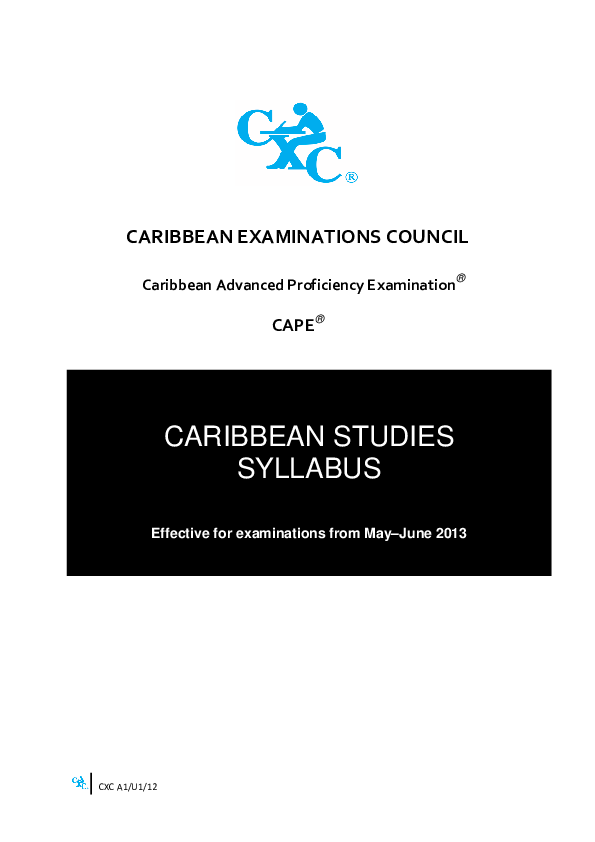 (PDF) CARIBBEAN EXAMINATIONS COUNCIL Caribbean Advanced Proficiency ...