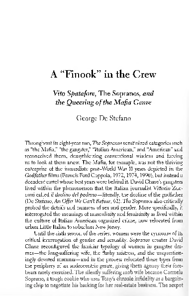 (PDF) "A 'Finook' in the Crew": Vito Spatafore, The Sopranos, and the ...