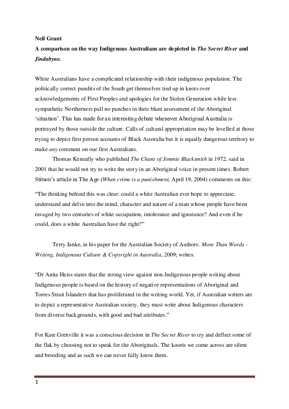 (DOC) Depictions of Indigenous Australians in Literature