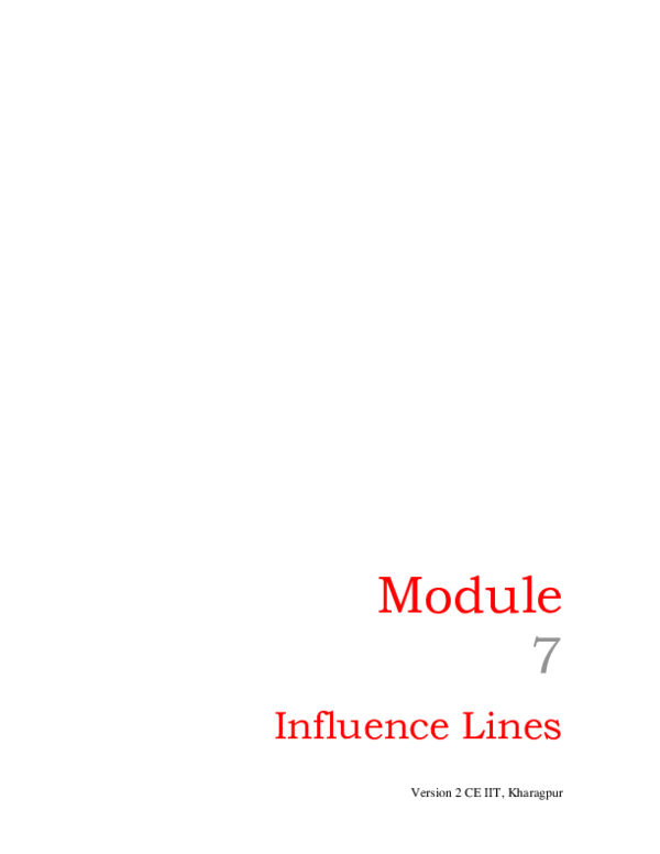 (PDF) Module 7 Influence Lines