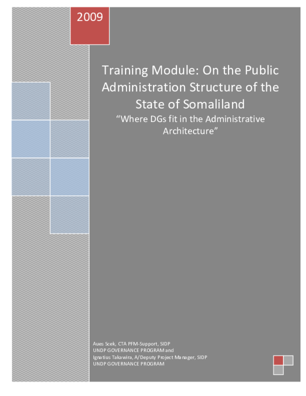 (PDF) Where the DGs fit in the Somaliland Government Structure?